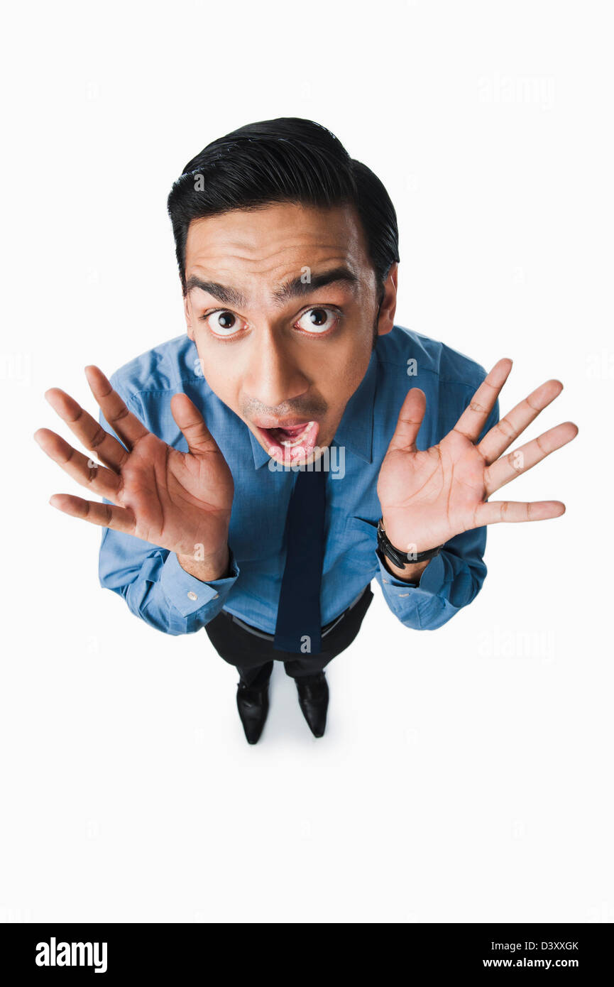 Man terrified facial expression Cut Out Stock Images & Pictures - Alamy