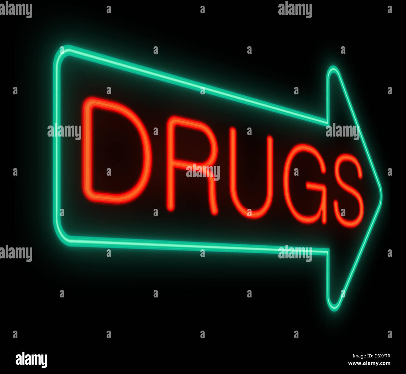 Drugs neon sign Stock Photo - Alamy