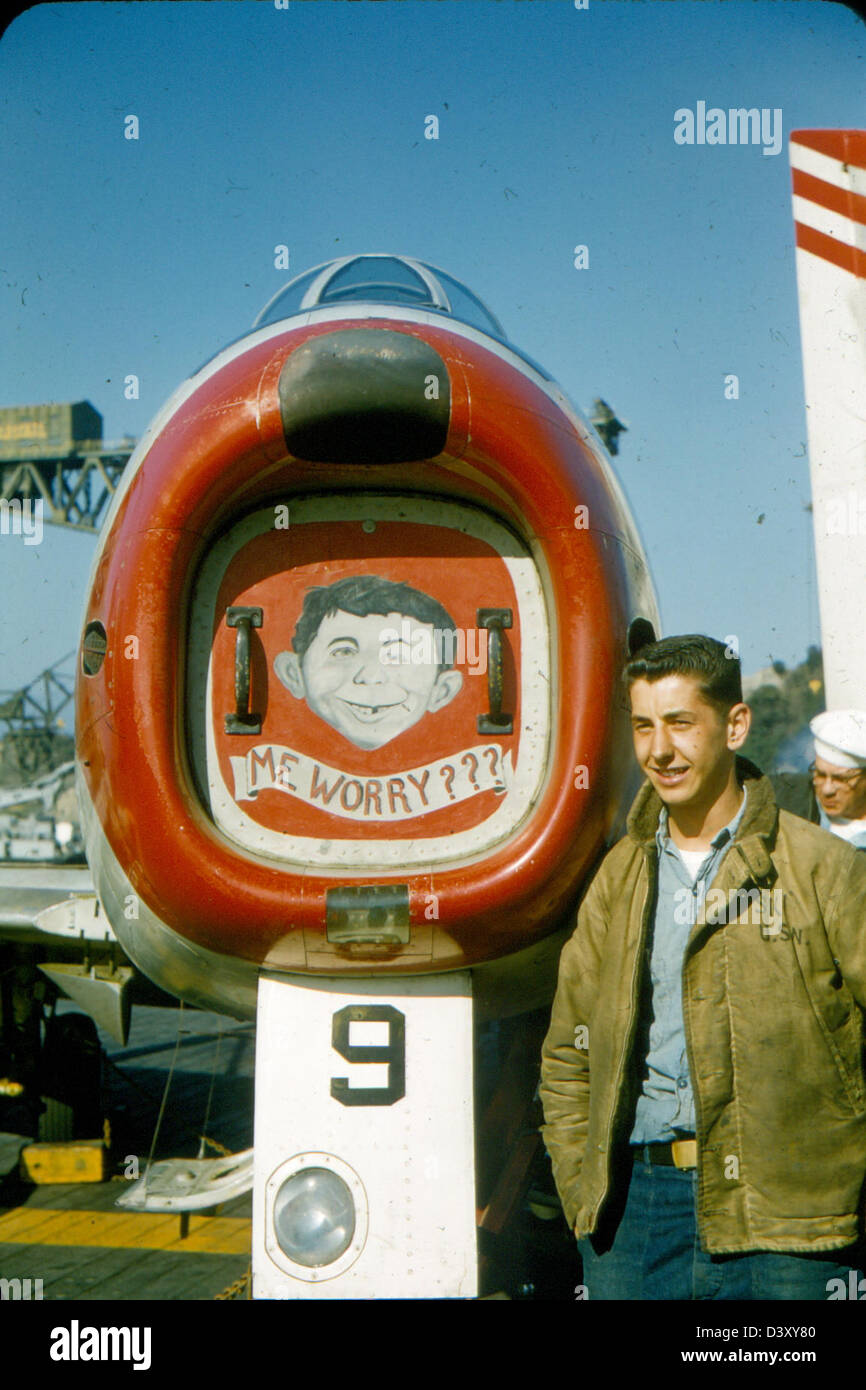 A photo from the USS Kearsarge (CV-33), showcasing the VF-53 fighter ...