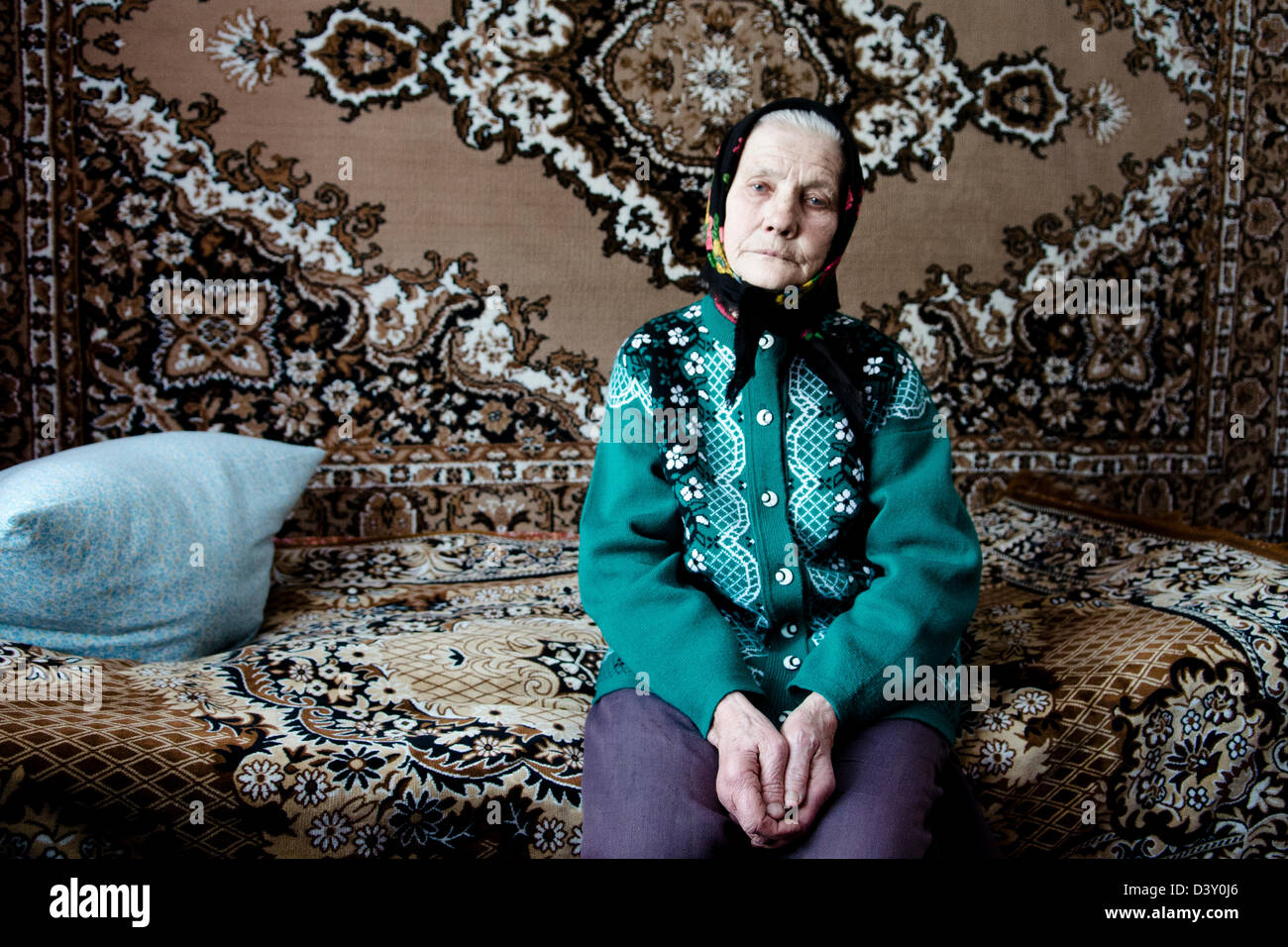 Old woman in her room, Volyn, Ukraine Stock Photo - Alamy