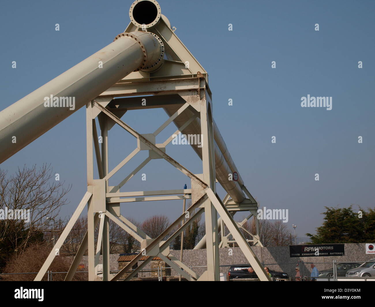A large overhead pipe for draining and dredging Stock Photo - Alamy