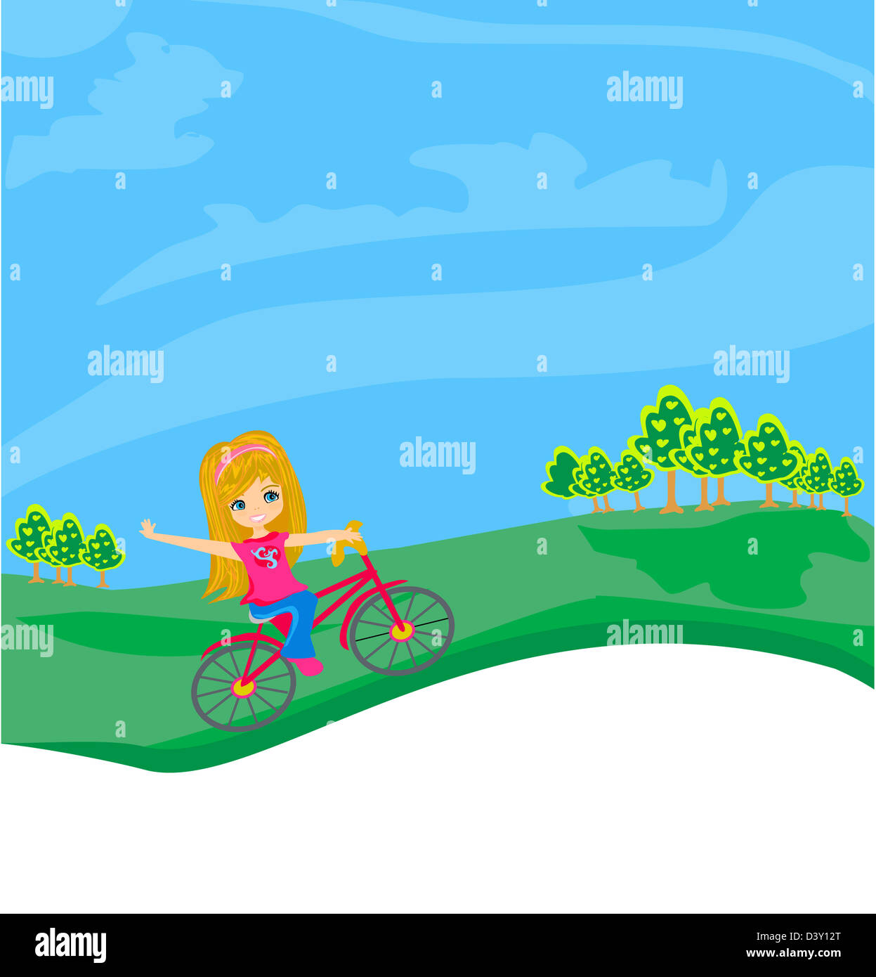 little girl riding a bicycle Stock Photo - Alamy