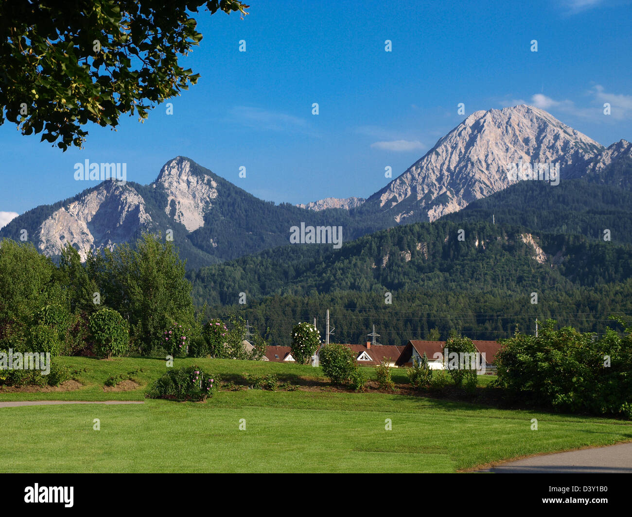 typical landscape in the Austrian Alps Stock Photo - Alamy