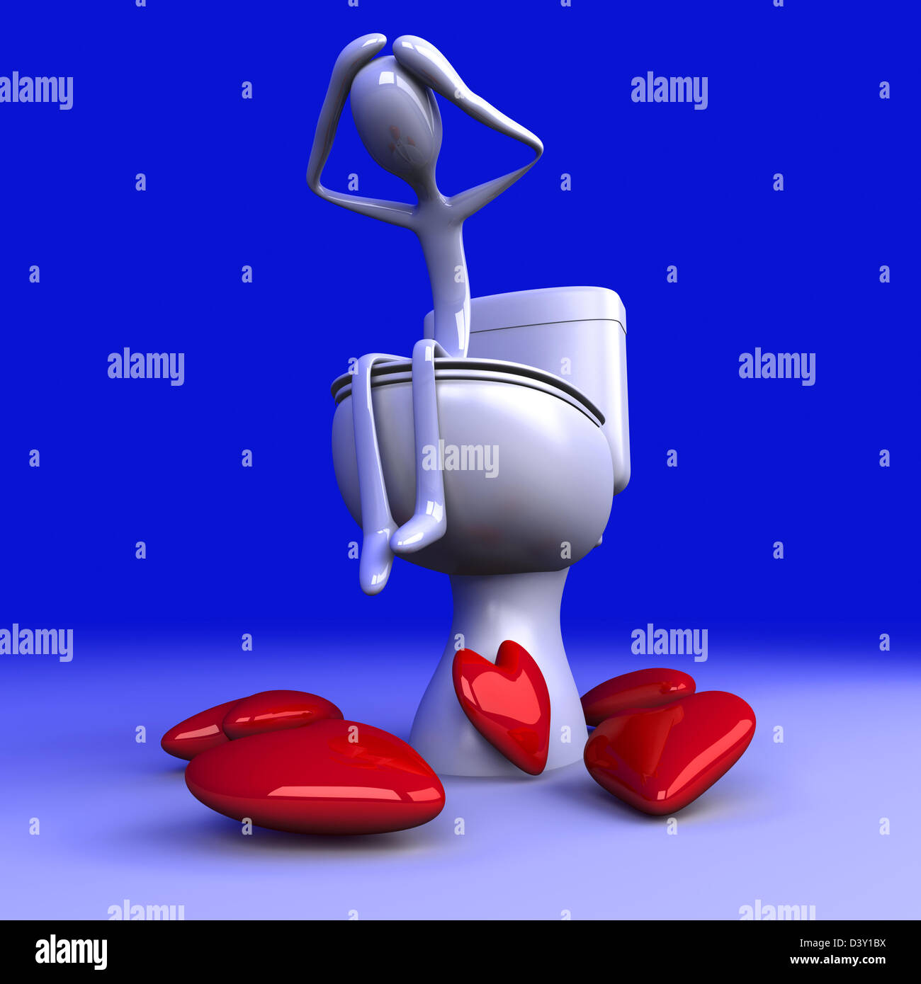 3D rendered Illustration. Being lovesick Stock Photo - Alamy