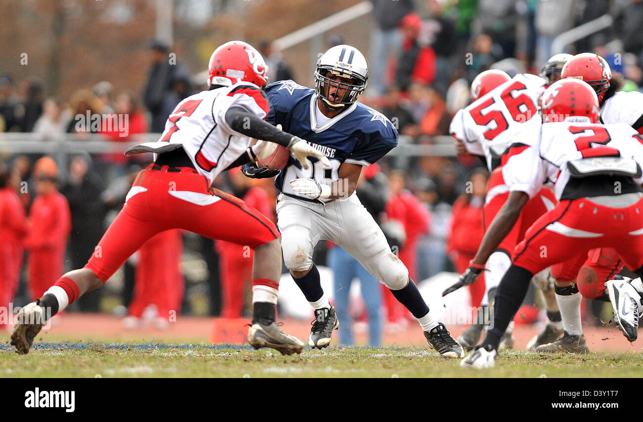 High school football game in New Haven CT USA between cross town rivals ...