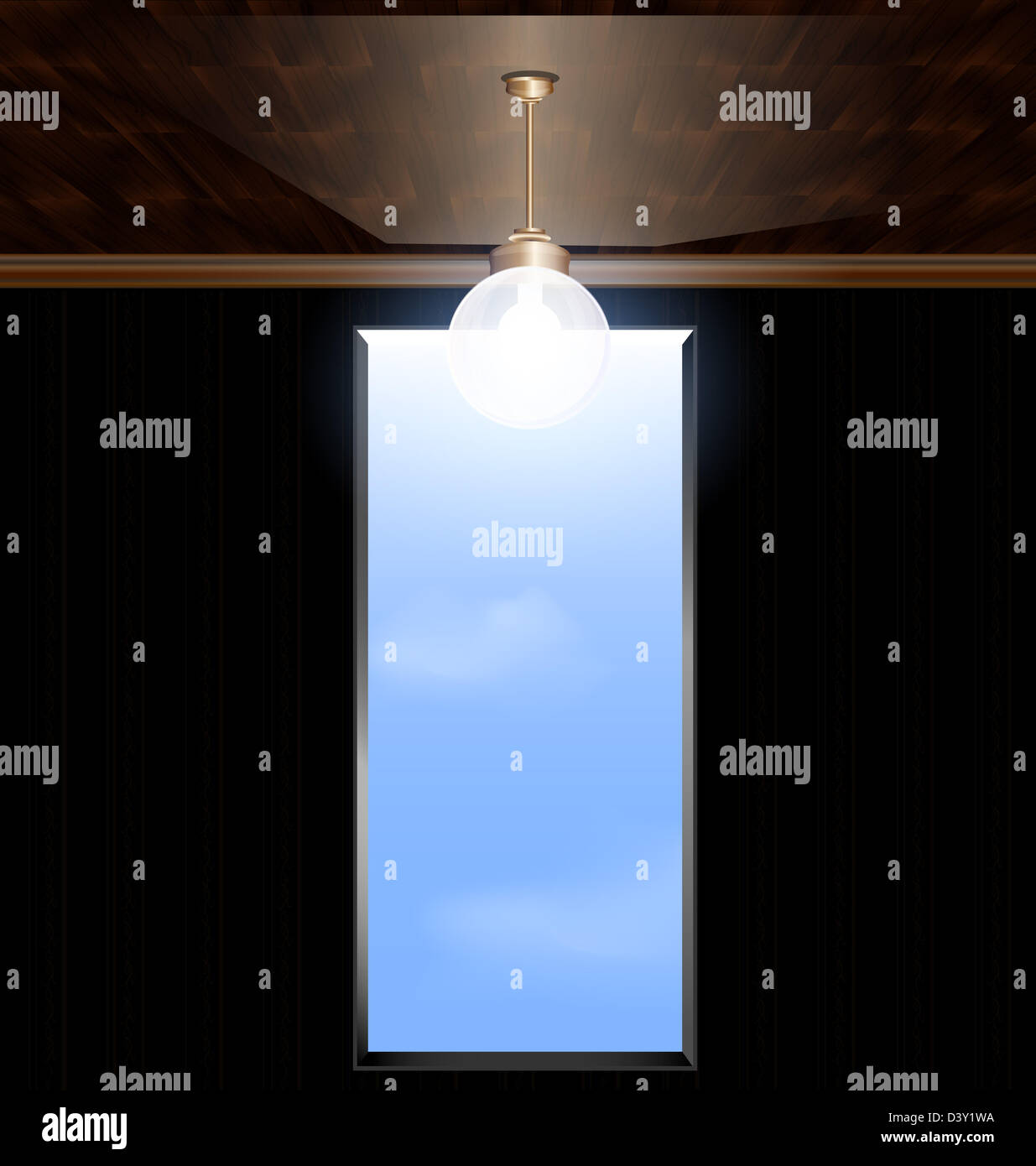 abstract inverted room and a door leading to the sky Stock Photo - Alamy