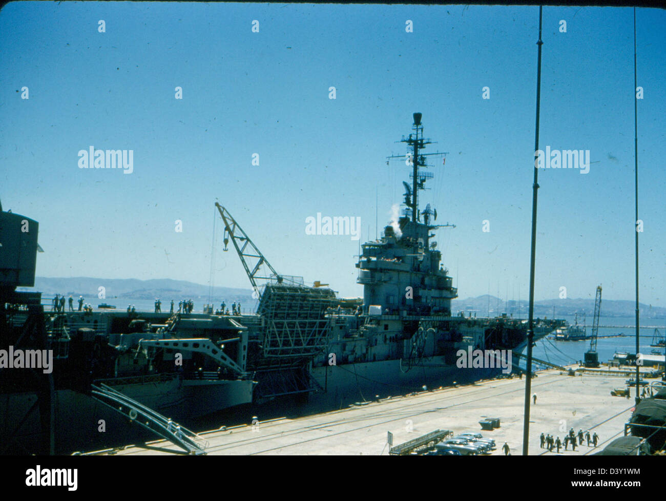 This photograph shows the USS Kearsarge (CV-33), an Essex-class ...