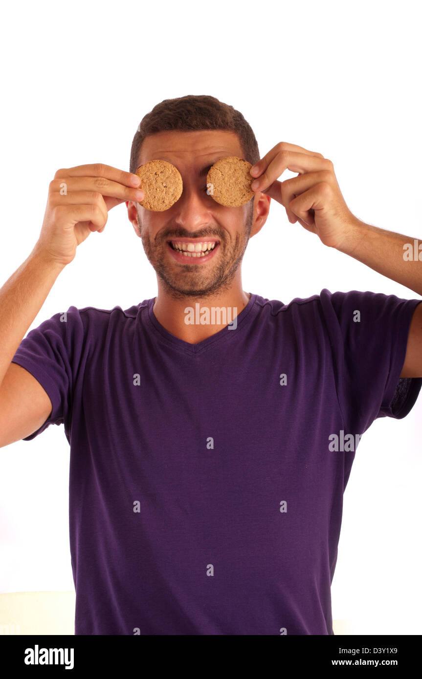 Guy and cookies Stock Photo - Alamy