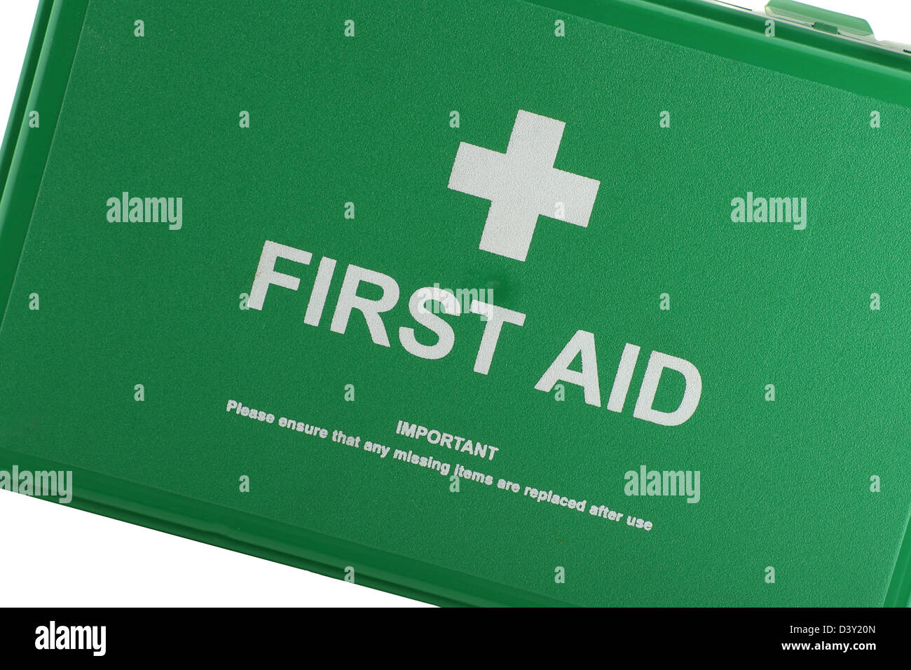 close up of green first aid box isolated on a white background Stock ...