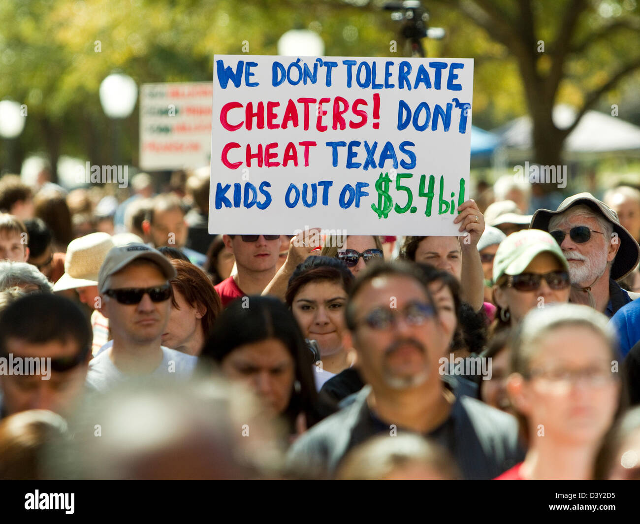 Large group at Texas Capitol building during the Save Texas Schools ...