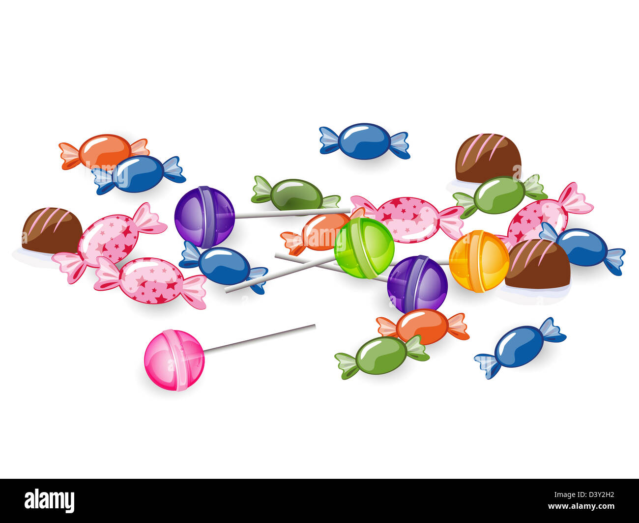 Set sweet candies icons Cut Out Stock Images & Pictures - Alamy