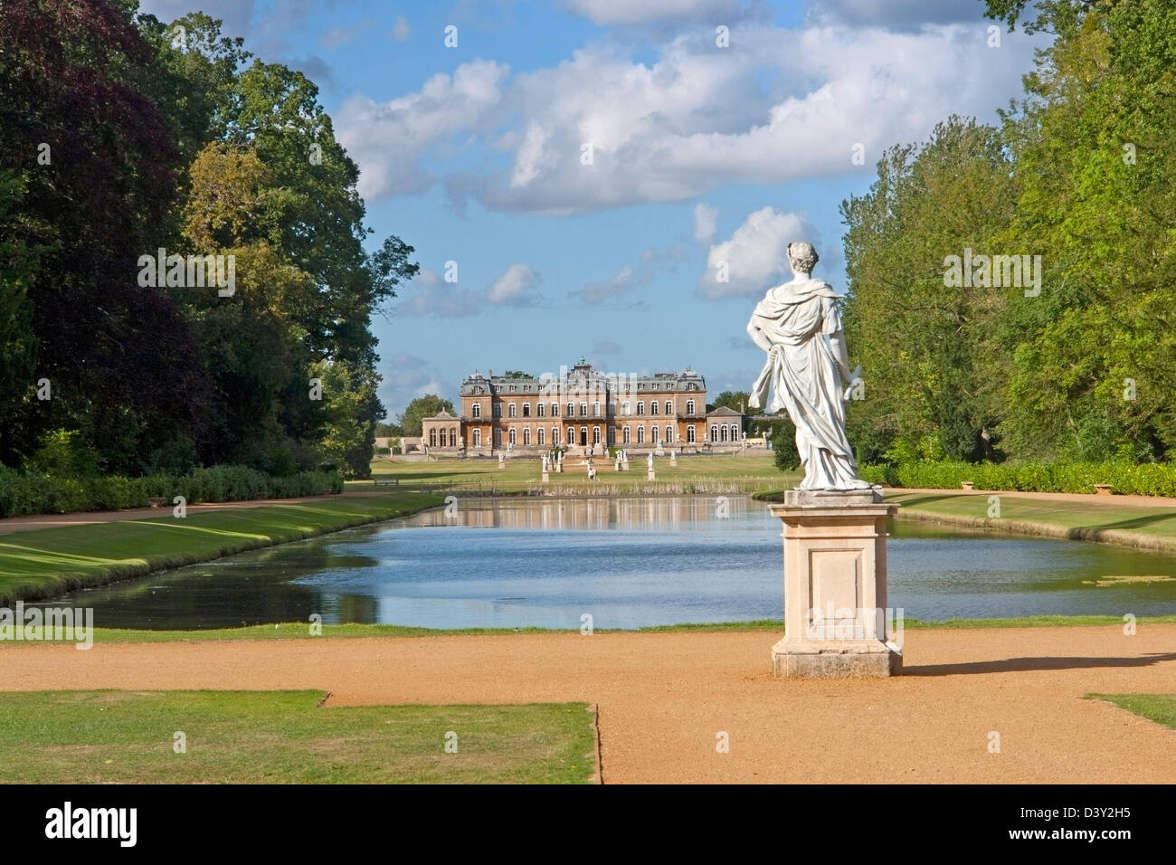 Looking down long water at Wrest Park, Silsoe, Bedfordshire. A 90 acre ...