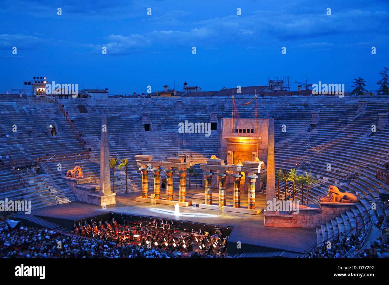 Aida by Giuseppe Verdi, performance at Arena, Verona, Italy Stock Photo ...