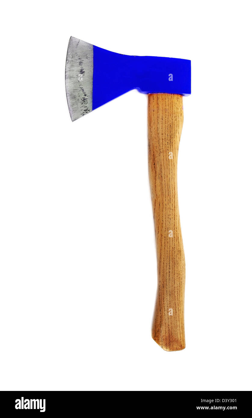 Blue axe isolated on white Stock Photo - Alamy