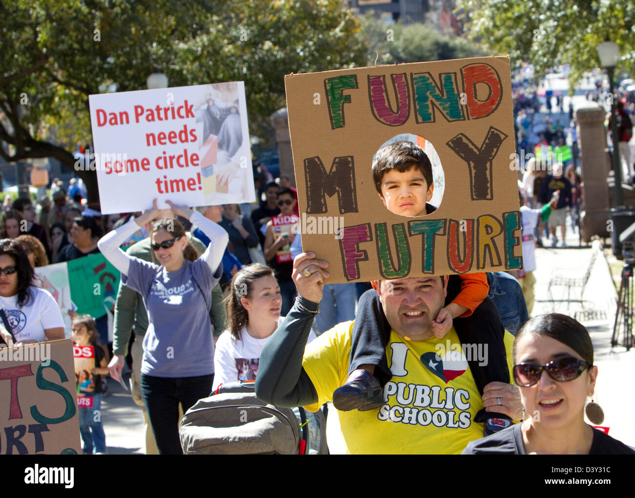 Large group at Texas Capitol building during the Save Texas Schools ...