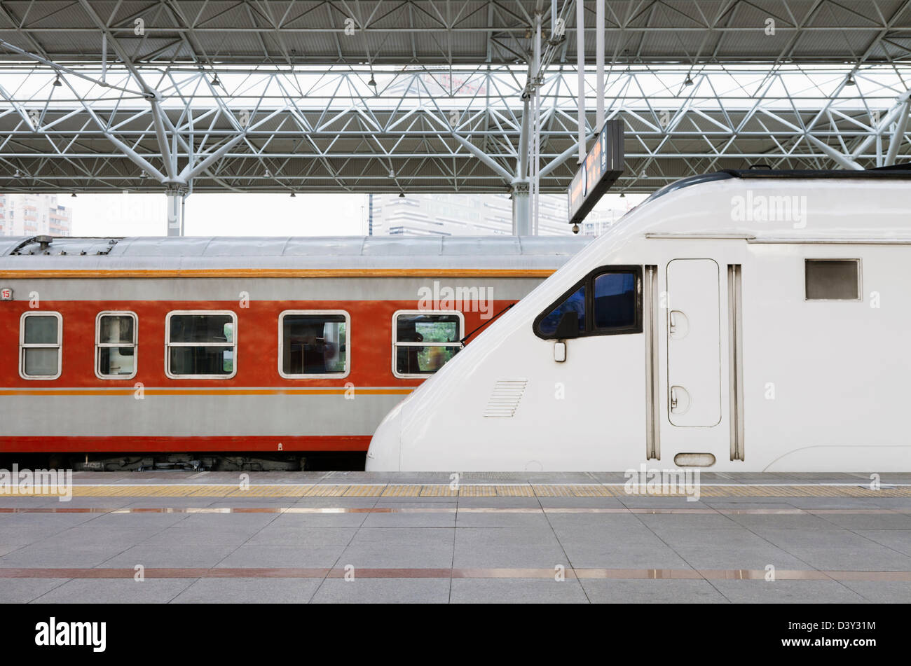 High speed train in station Stock Photo - Alamy