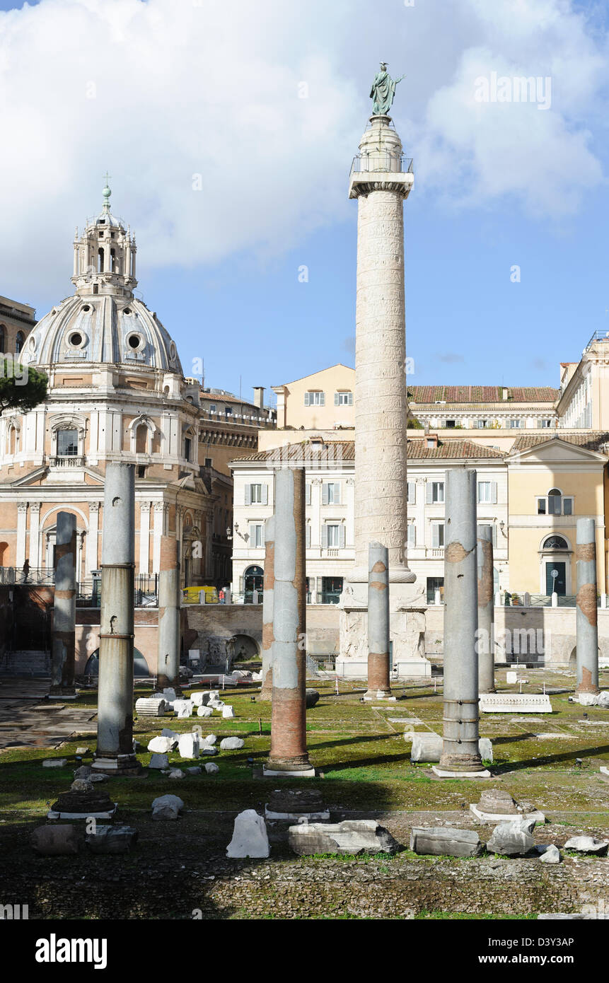 Trajan's Column is visible amongst the marble colonnade / columns in ...