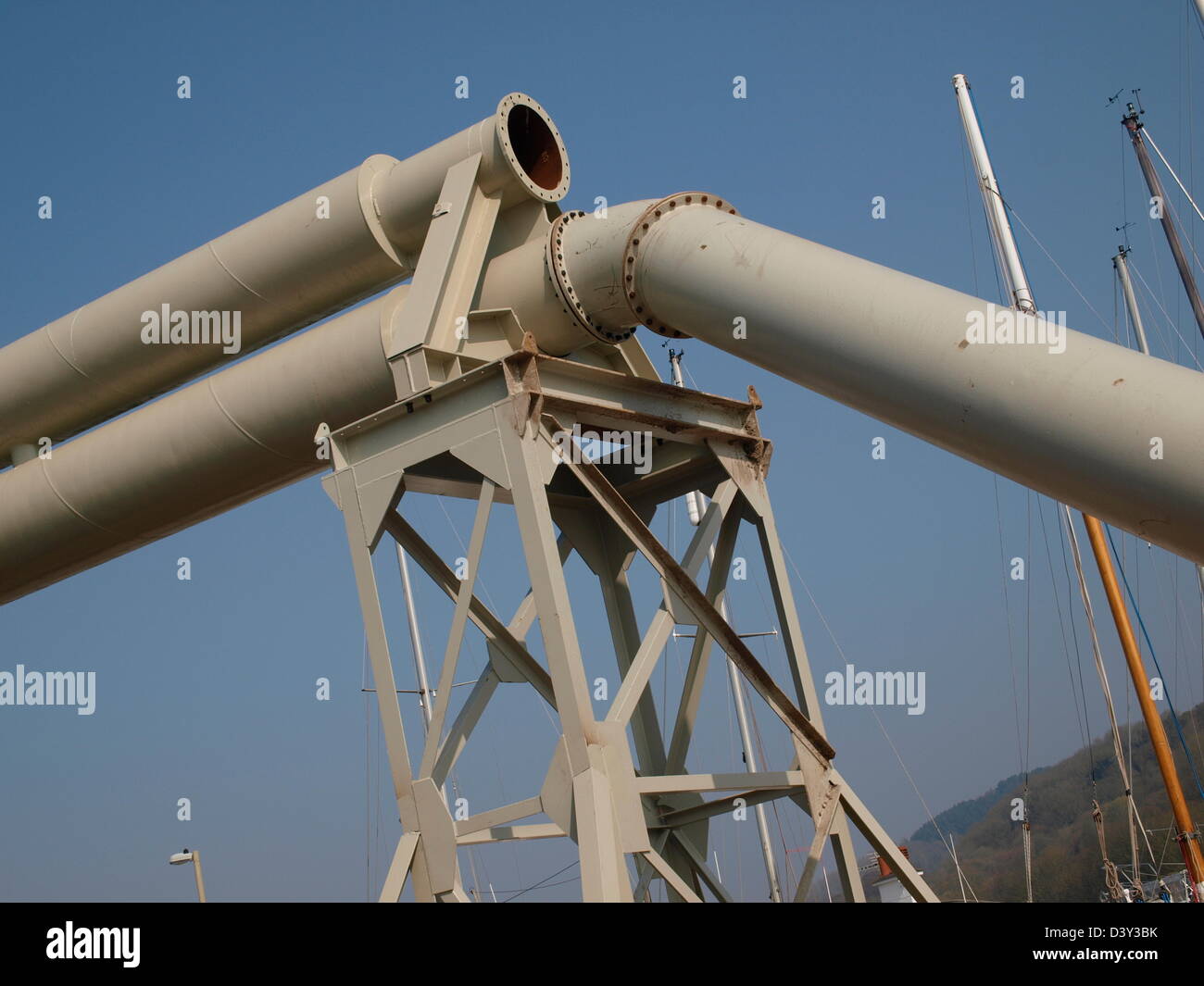 A large overhead pipe for draining and dredging Stock Photo - Alamy