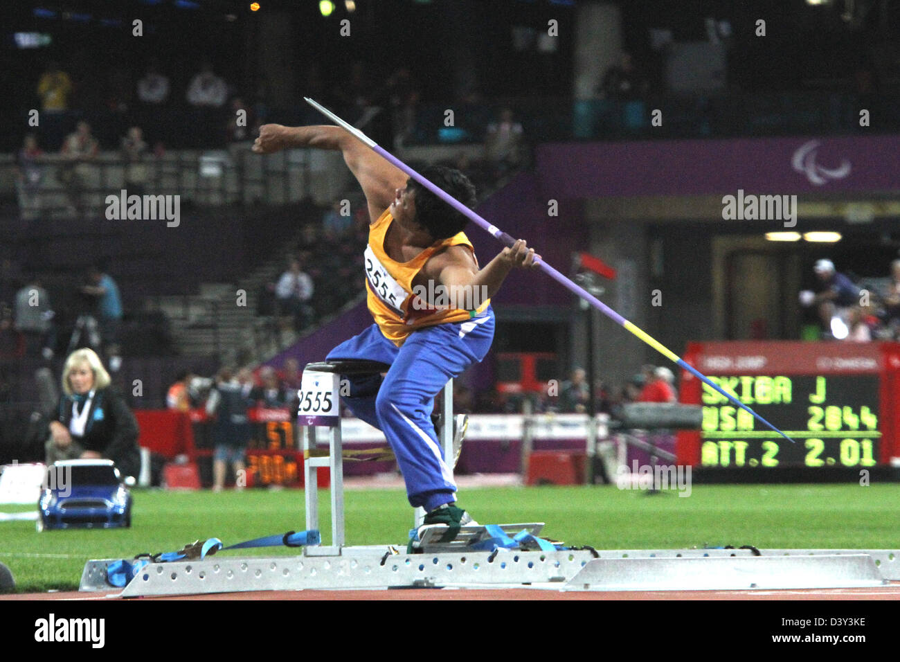 Naing Win of Myanmar (Burma) in the mens Javelin Throw - F57/58 in the ...