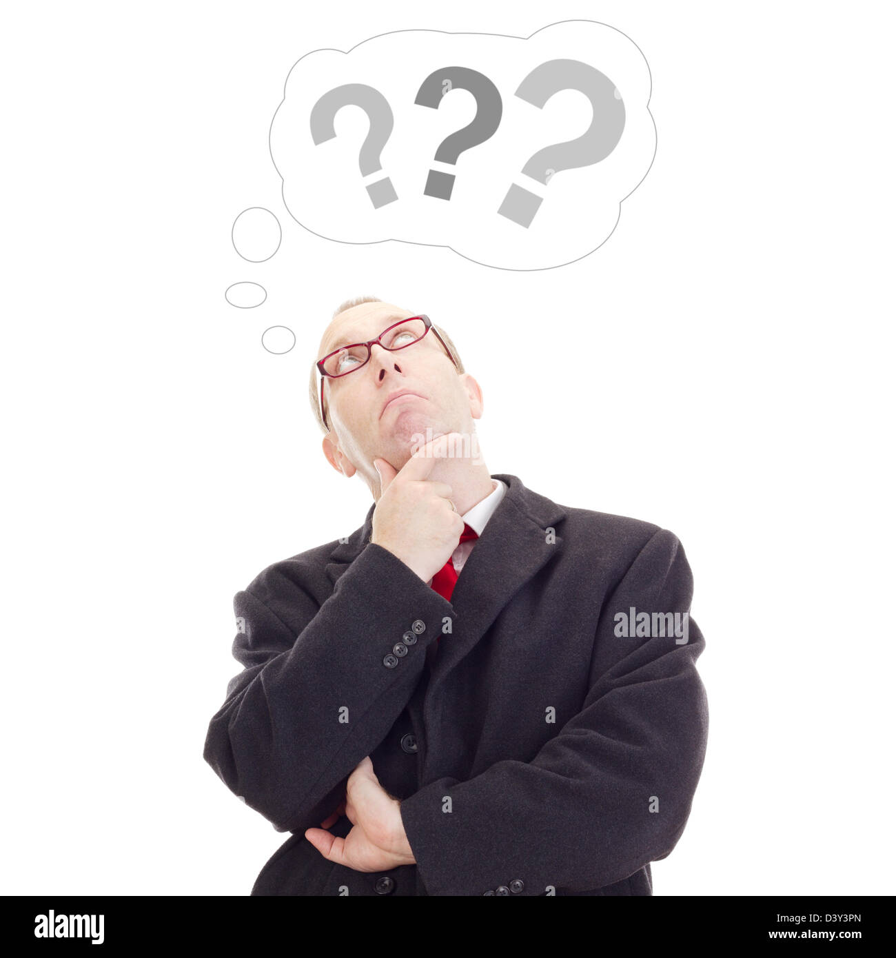 Business person thinking about question Stock Photo - Alamy