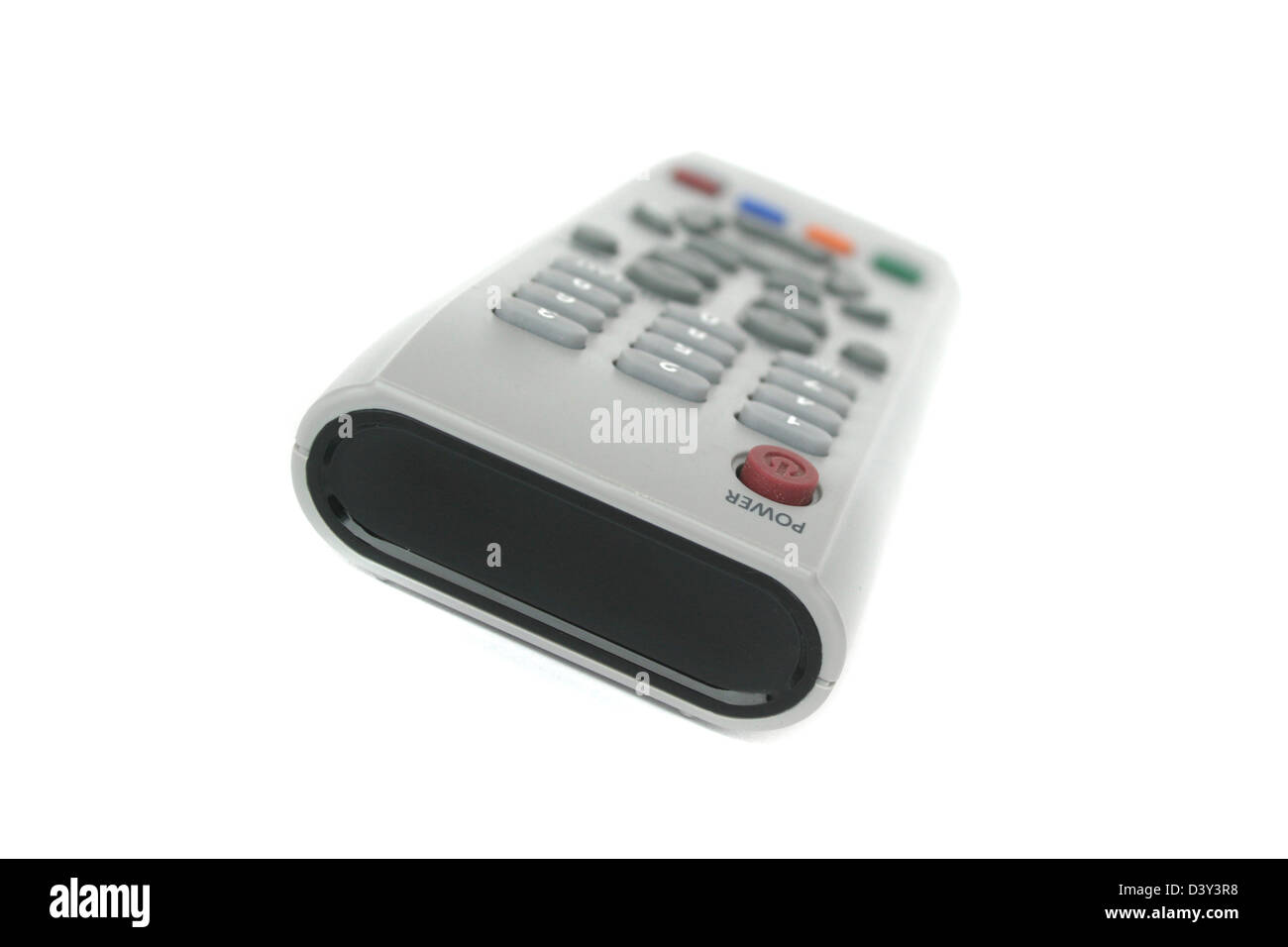 Grey remote control for tv set Stock Photo - Alamy