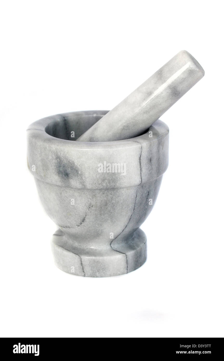 marble mortar isolated on white Stock Photo - Alamy