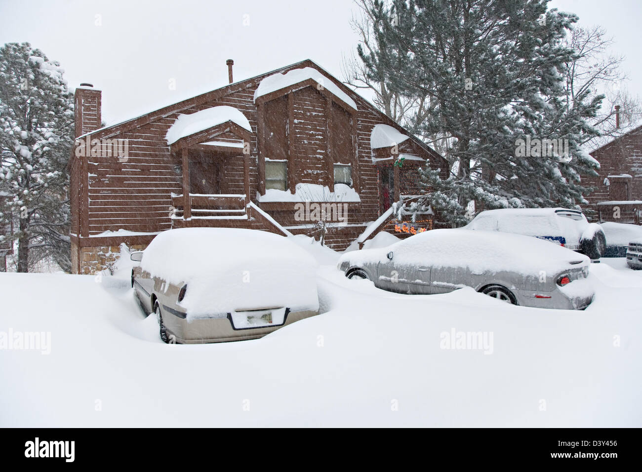 Shots from Colorado blizzard - snow covers all identifying marks on ...
