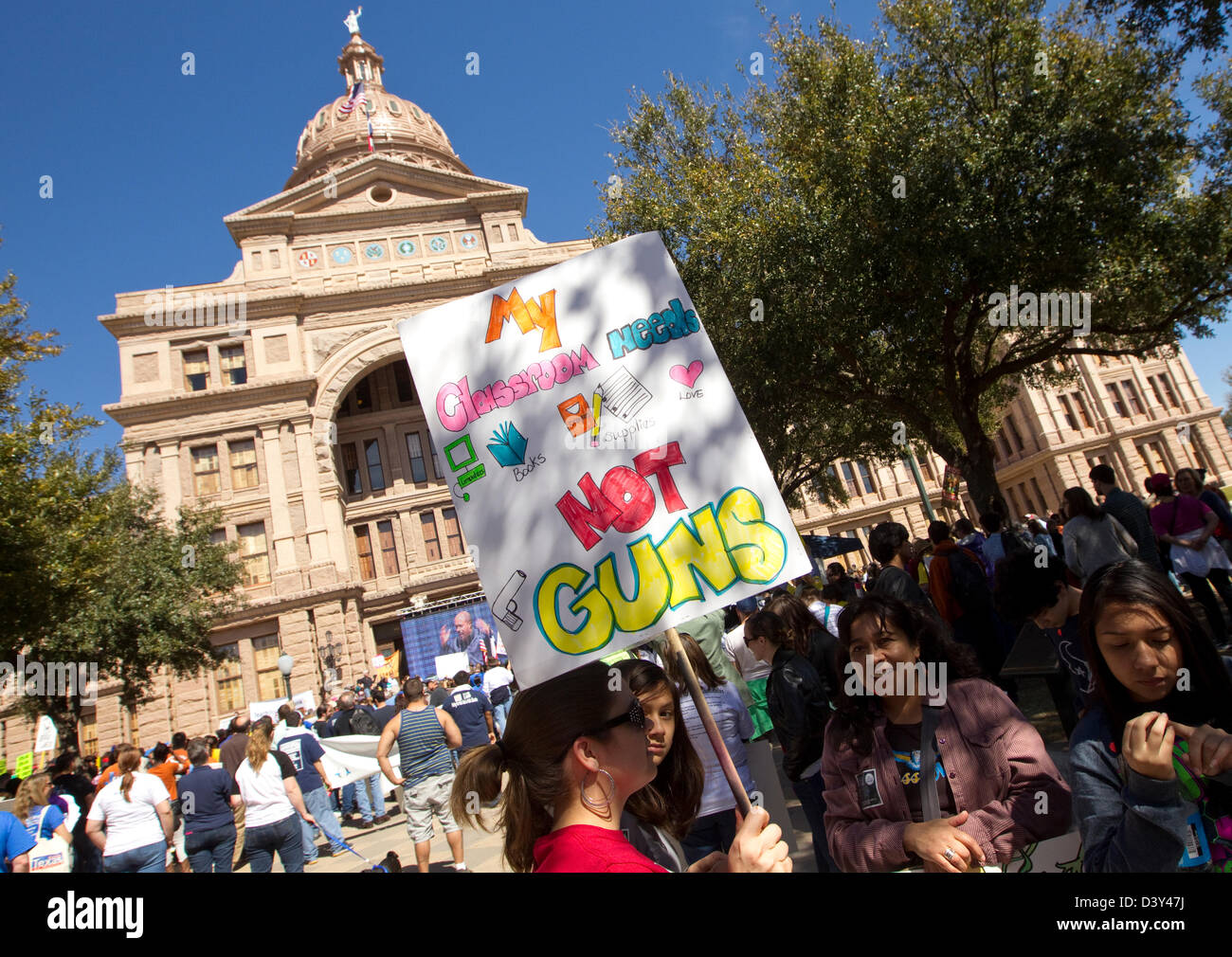 Large group at Texas Capitol building during the Save Texas Schools ...