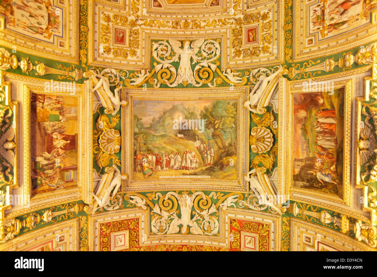 Ceiling in the Gallery of Maps in the Vatican museum, Rome, Italy Stock Photo - Alamy