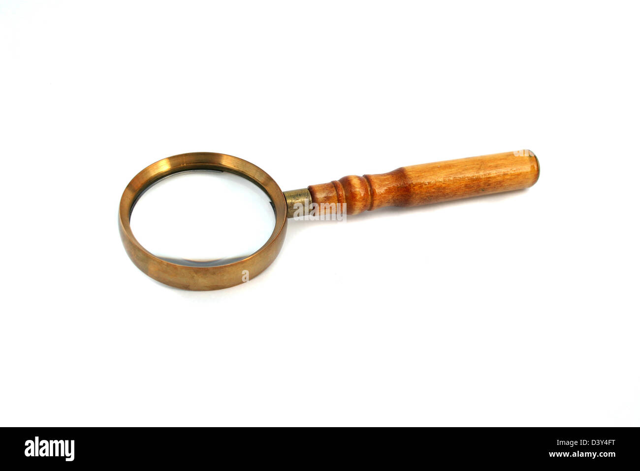Old style magnifying glass isolated on white Stock Photo - Alamy