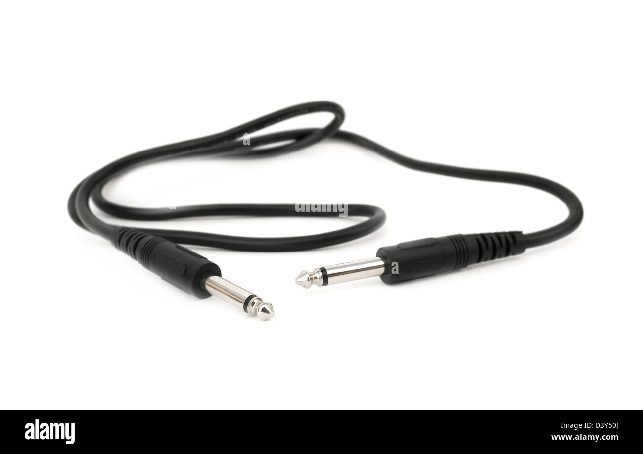 Audio cable with plugs Stock Photo - Alamy