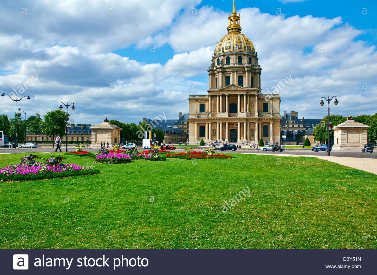 Paris France Gilded Golden Dome Cathedral Of The Church At Stock Photos ...