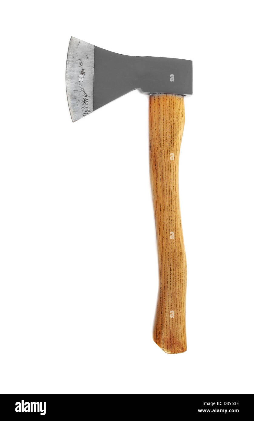 Red axe isolated on white Stock Photo - Alamy