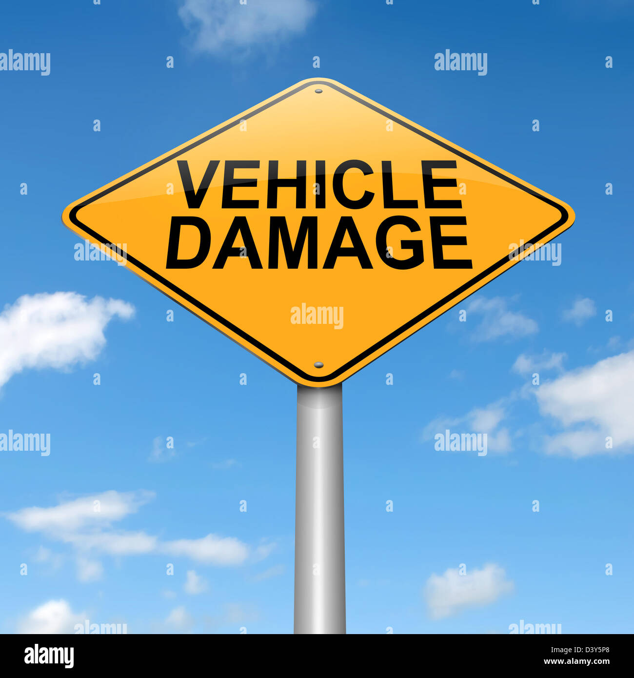 Vehicle damage sign Stock Photo - Alamy