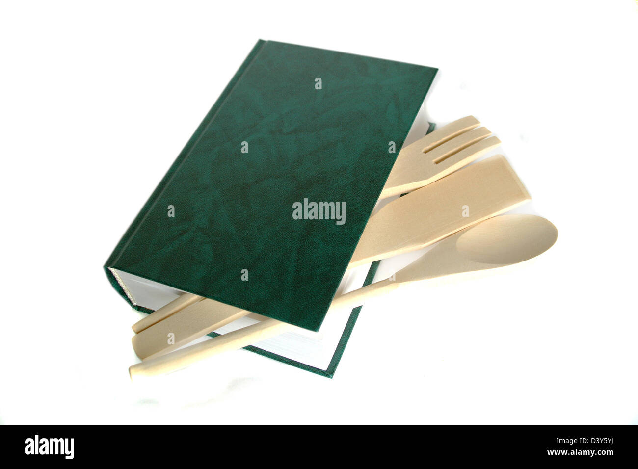 Green cook book isolated on white Stock Photo - Alamy
