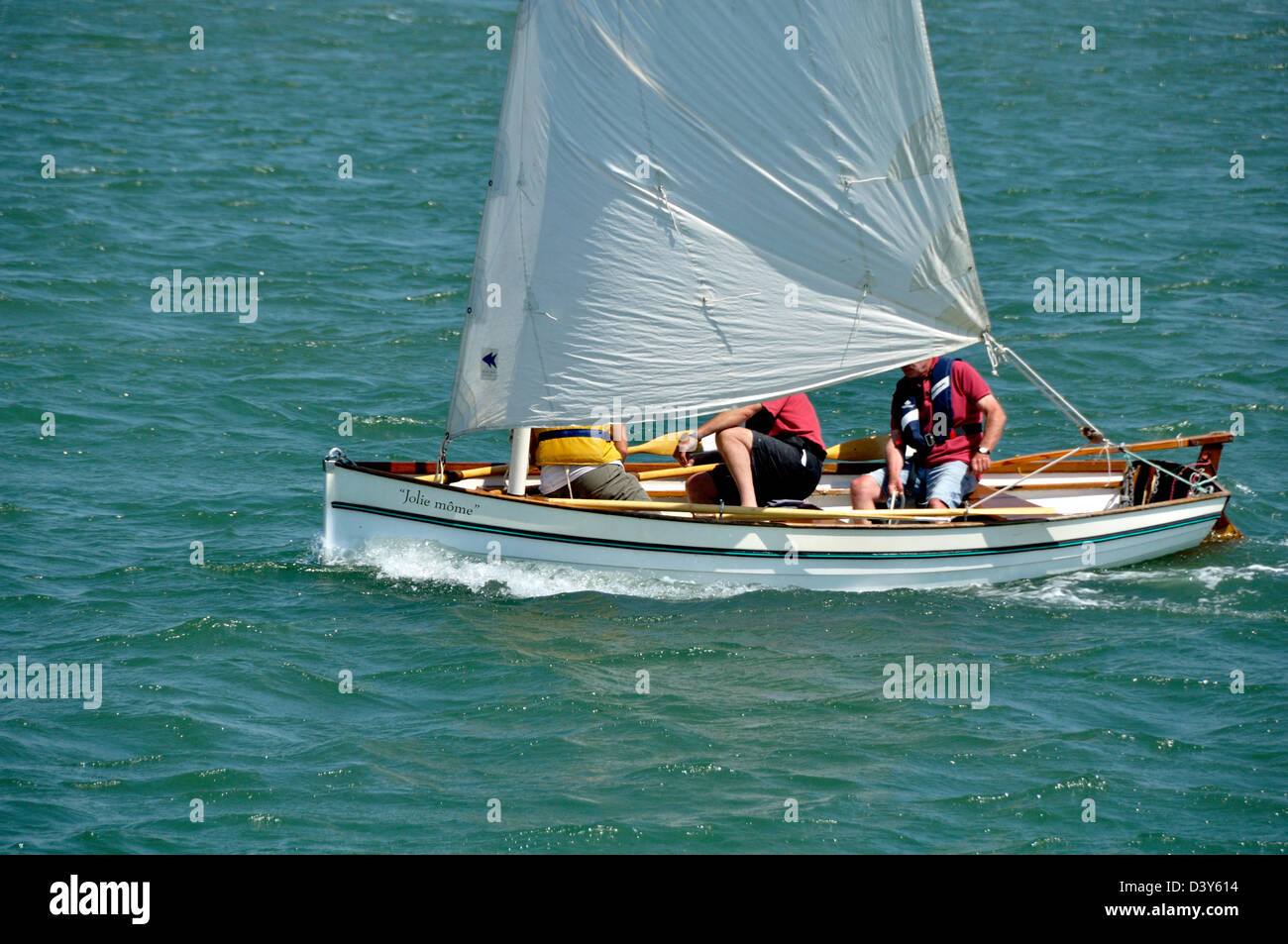 Sail and oar boat, during the event "Semaine du Golfe", Week of the ...