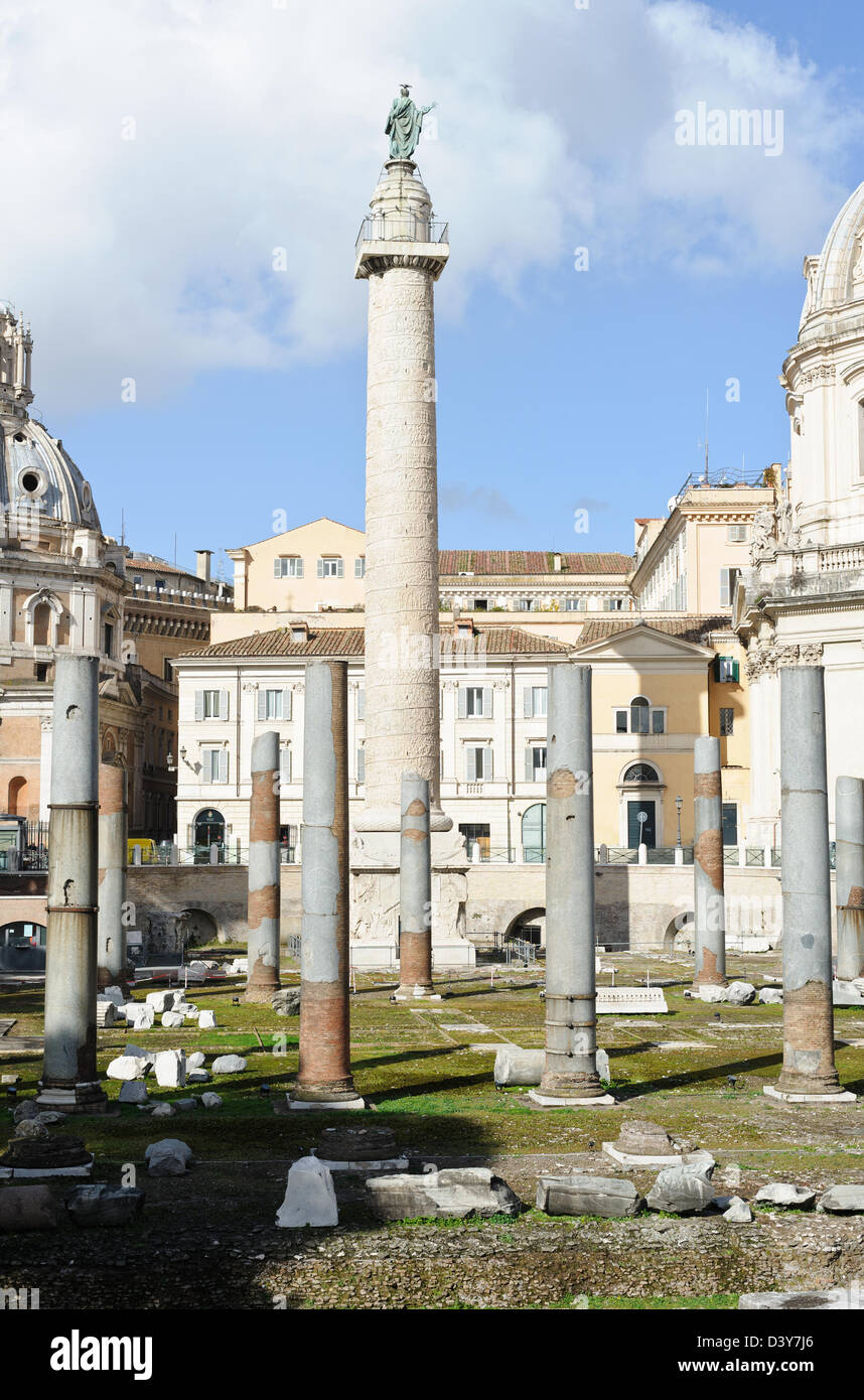 Trajan's Column is visible amongst the marble colonnade / columns in ...