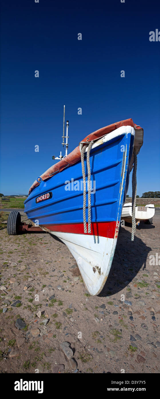 A daytime view in summer of a Northumberland coble fishing boat taken ...