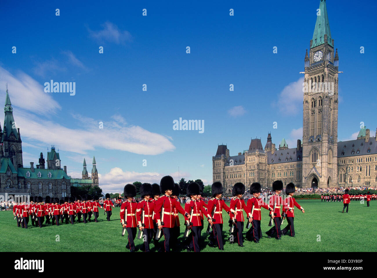 Parliament Buildings on Parliament Hill, Ottawa, Ontario, Canada - Changing of the Guard ...