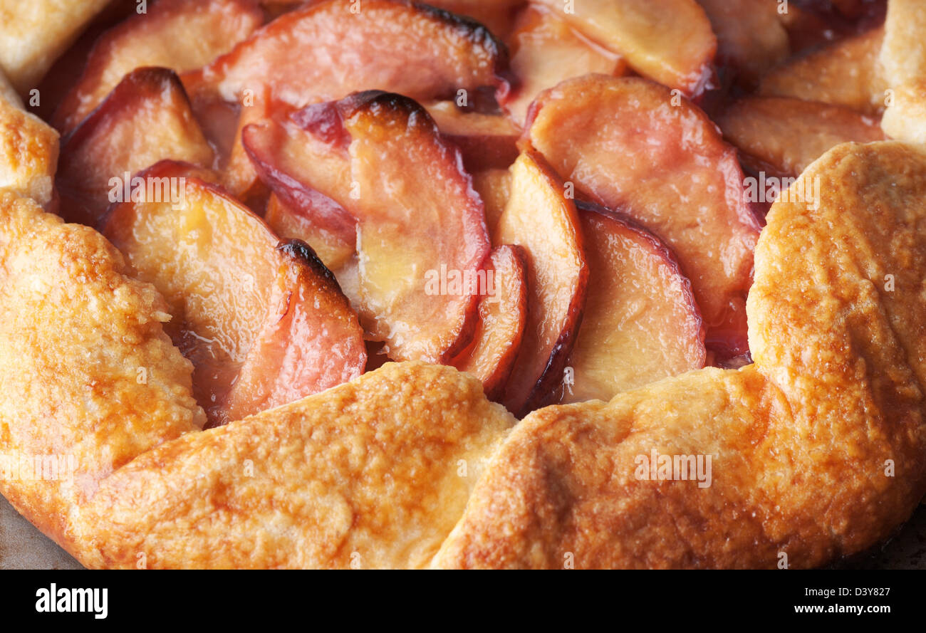 Golden French nectarine galette fresh from oven Stock Photo - Alamy
