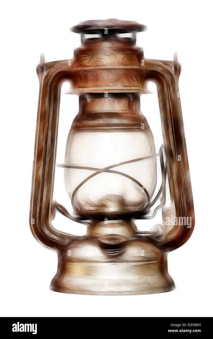 Antique oil wick lamp Cut Out Stock Images & Pictures - Alamy