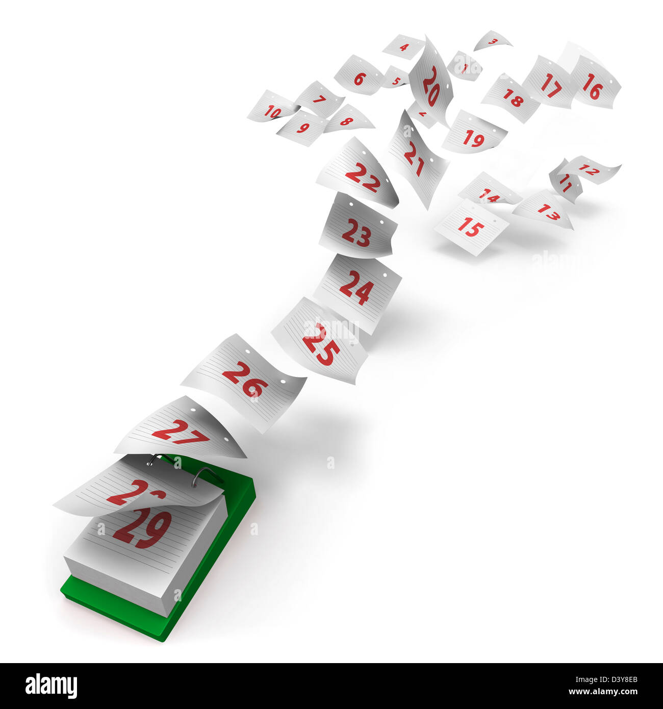 Desktop calendar showing how second 29 days or leap year february fly ...