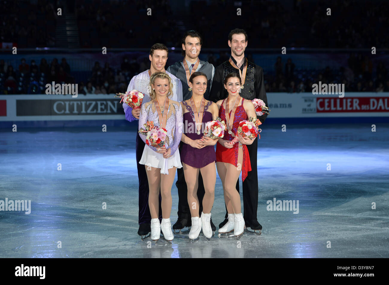 (L to R) Kirsten Moore-Towers (CAN), Dylan Moscovitch (CAN), Meagan ...