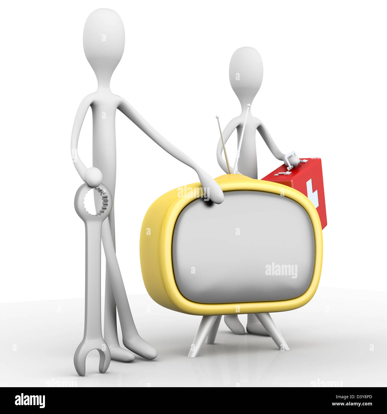 Cartoon Figures as a support team. 3D rendered Illustration Stock Photo ...