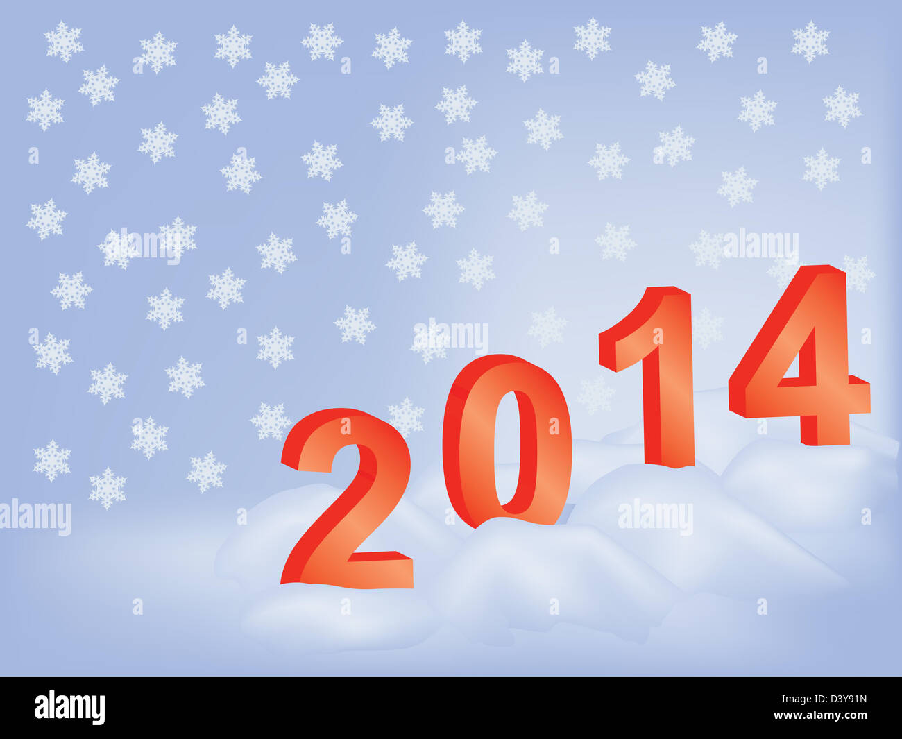 snowflakes background with number 2014 in snow Stock Photo - Alamy