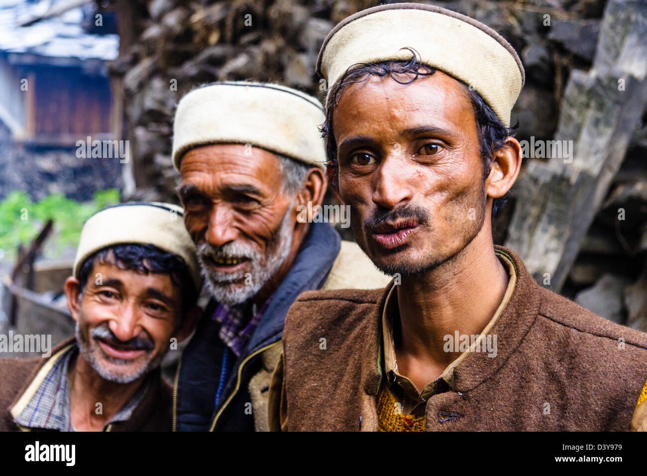3 Male villagers of Malana village, Himachal Pradesh, India Stock Photo ...