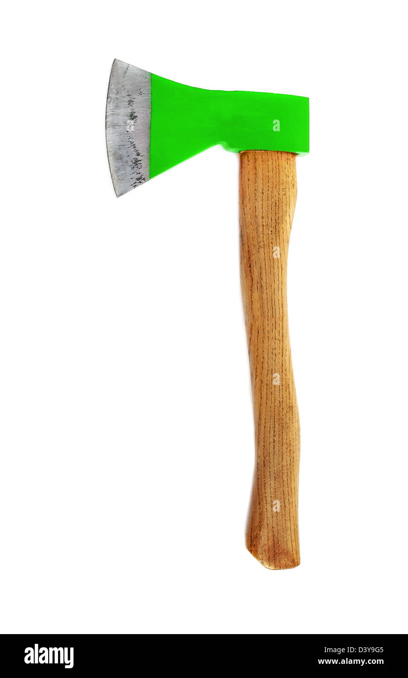 Green axe isolated on white Stock Photo - Alamy