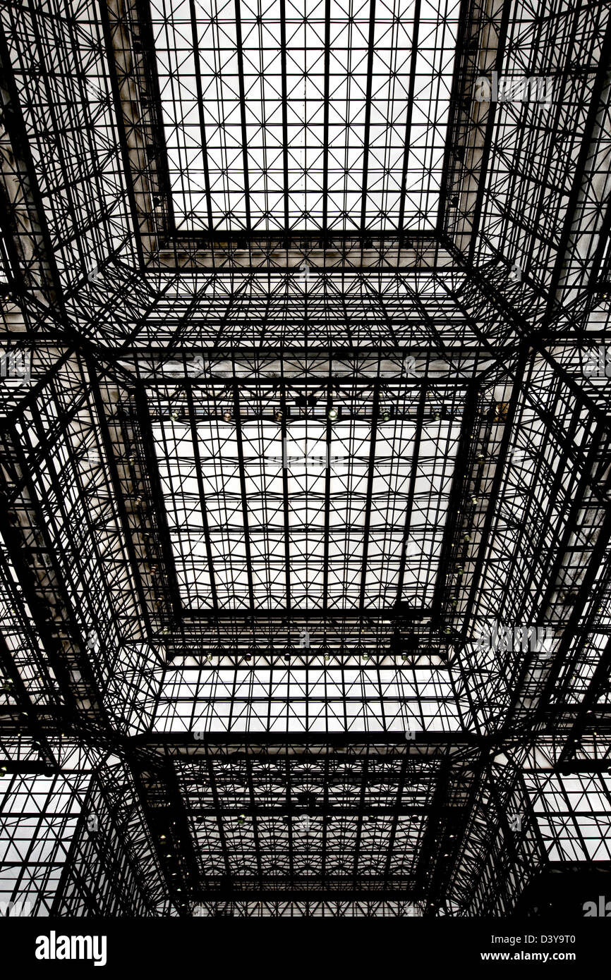 Detail view of the glass ceiling of the I.M. Pei-designed Jacob Javits ...