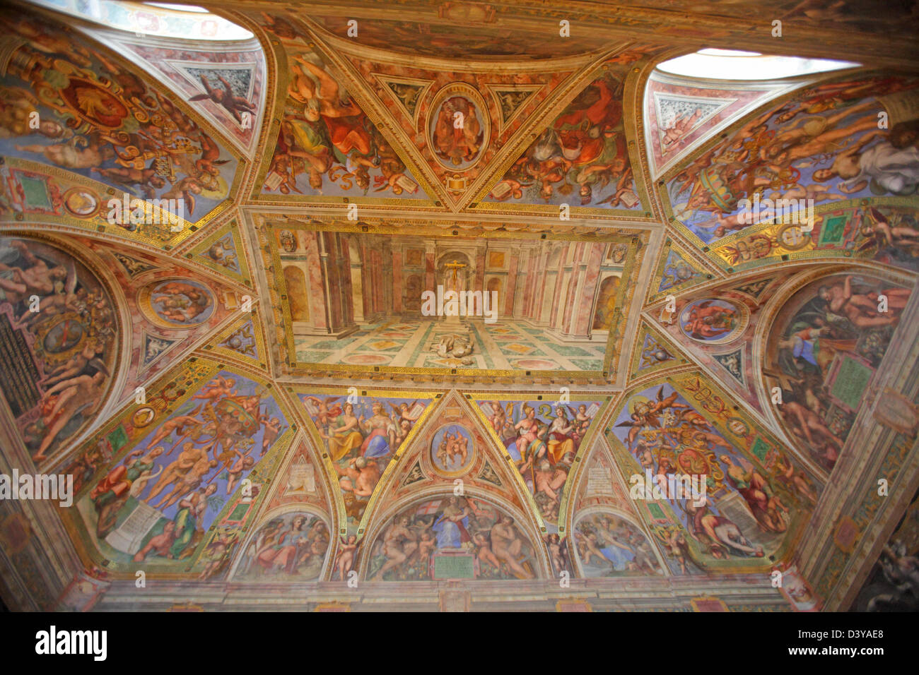 Ceiling of Room of Constantine at Vatican Museum, Rome, Italy Stock ...