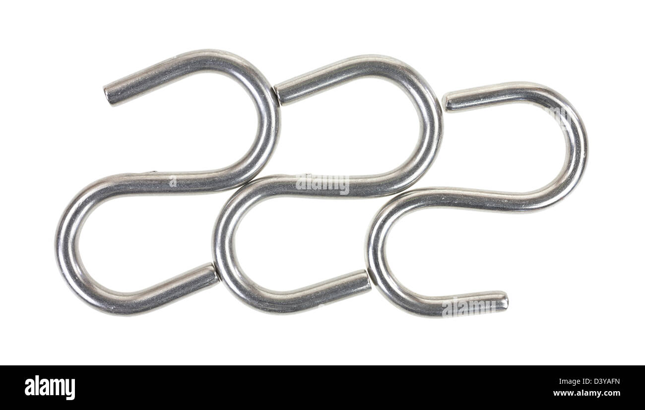 Three s-hooks arranged in a row on a white background Stock Photo - Alamy